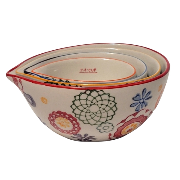 Pier 1 | Kitchen | Pier Measuring Nesting Cups Hand Painted Stoneware ...